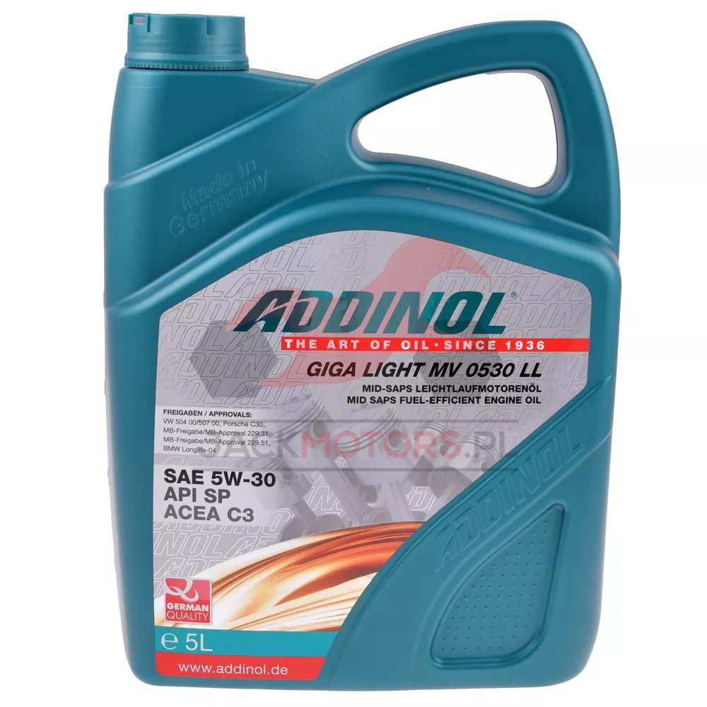 ENGINE OIL ADDINOL GIGA LIGHT MV 0530 LL 5W-30 5L - Jack Motors ...