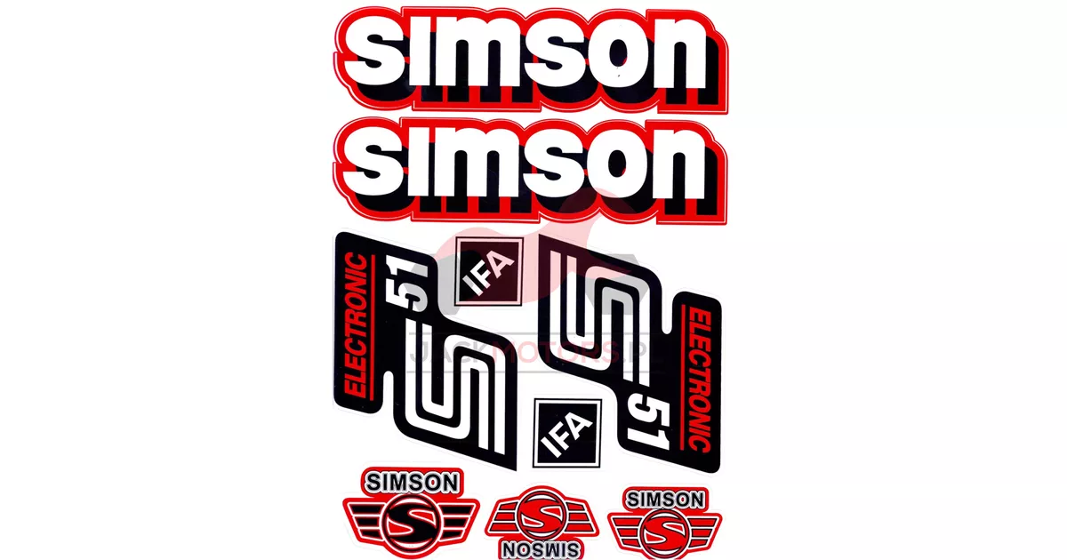STICKER SIMSON S51 ELECTRONIC RED SET - Jack Motors - Części i ...