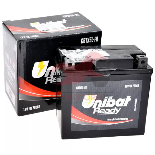 AKUMULATOR UNIBAT CBTX5L-FA / YTX5L-FA / ETX5L-FA (114X71X106) 12V 4Ah AGM READY - Jack Motors ...