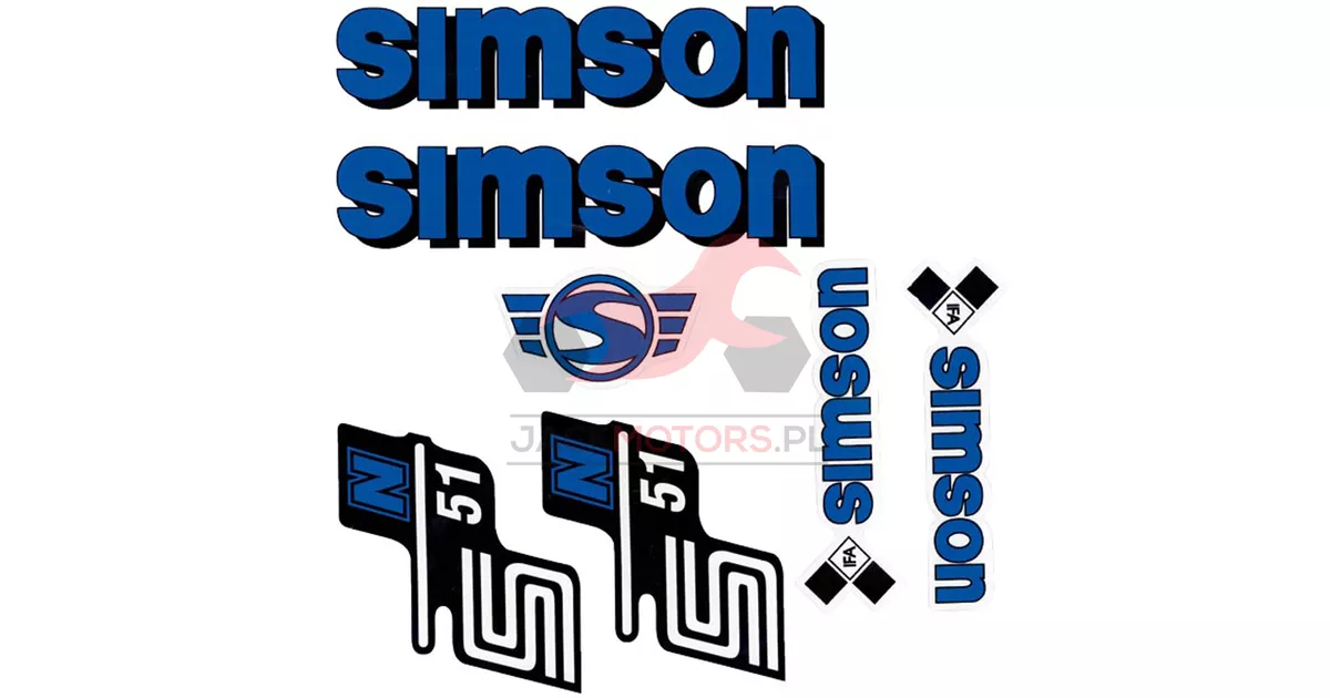 STICKER SIMSON S51N BLUE SET HGR - Jack Motors - Części i akcesoria ...