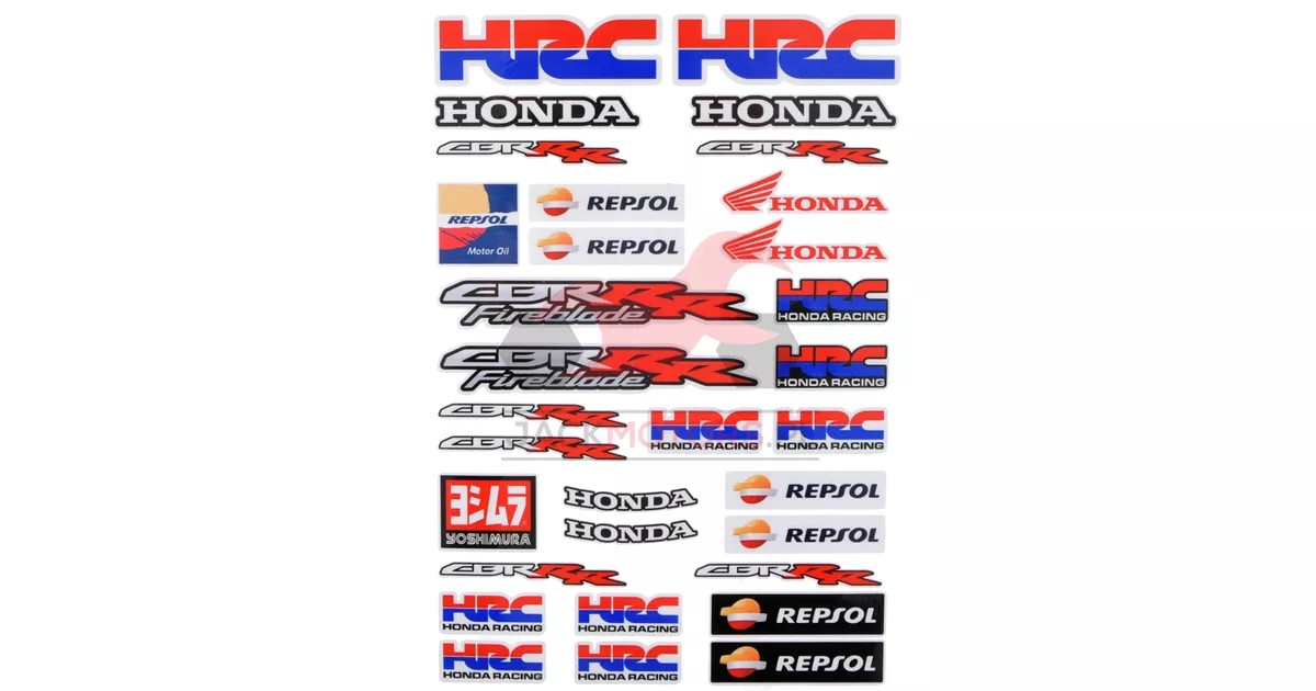 MOTORCYCLE STICKER SET VER.117 18X26CM MEDIUM - Jack Motors - Części i ...