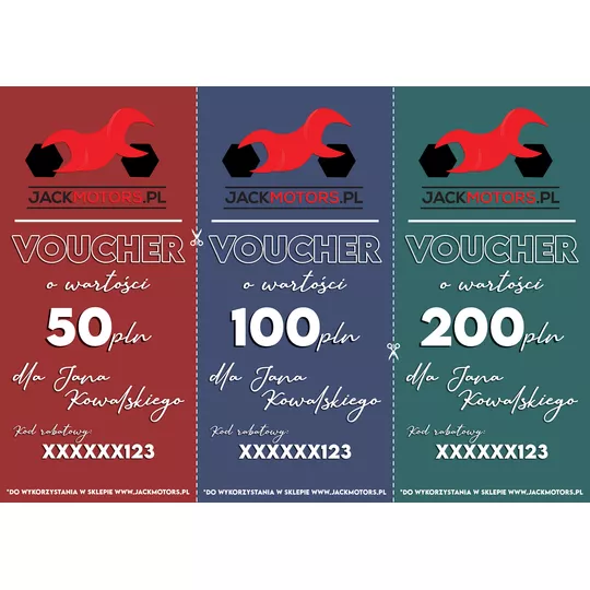VOUCHER PODARUNKOWY 50 - 200 PLN JACK MOTORS ZESTAW - Jack Motors ...